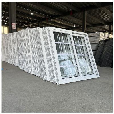 Cina Finestra scorrevole per case su misura in upvc con persiane a rotolo e tende a doppio vetro in vendita