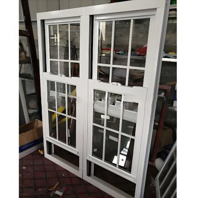 China Low-E Glass European Style Pvc Vertical Sliding Upvc Window Sash Window for Home Office for sale