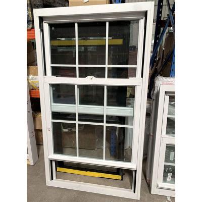 China Low-E Glass European Style Pvc Vertical Sliding Upvc Window Sash Window for Home Office for sale