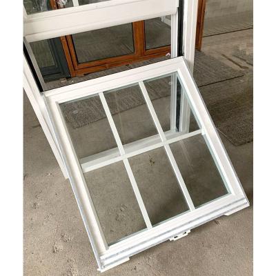 China Low-E Glass European Style Pvc Vertical Sliding Upvc Window Sash Window for Home Office for sale