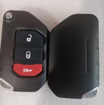 China 433Mhz 2 + 1 button FCC OHT1130261 4A Chip Keyless Flip Key For Jeep Wrangler for sale