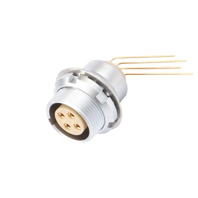 China Industrial 4 pin circular connector Z3 External Fixed Socket Printed Circuit Board 90° Elbow Pin Core for sale
