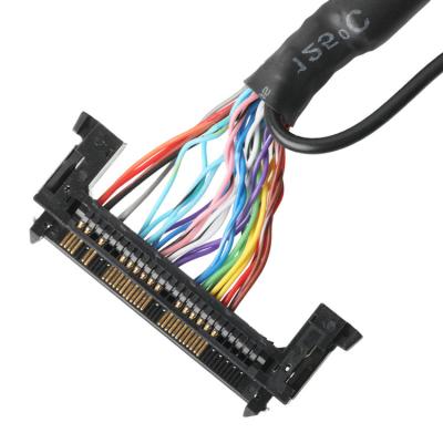 China OEM/ODM Montagem de cabo LVDS de JAE FI-RE51HL 51-Pin para HD-SUB 26-Pin Solder masculino UL 1007 20AWG à venda