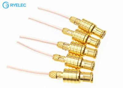 China Golden Plated Mcx Male Plug Straight Connector Antenna With Rg174 Pigtail Cable for sale