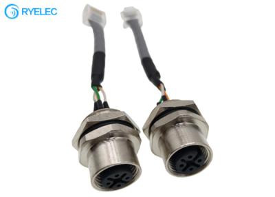 China Custom M12 4 Pin Panel Mount Waterproof Female Connector To RJ45 Round Network Cable for sale