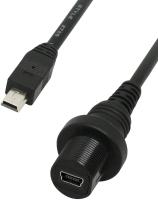 China Waterproof LVDS Cable Assembly Flush Extension Cable USB Panel Mount for sale