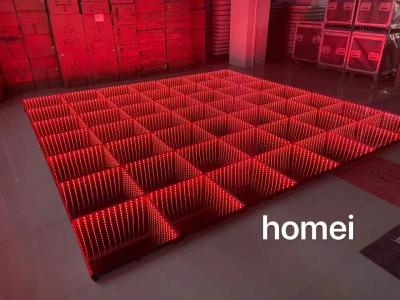 China Portable DMX512 Remote Control LED 3D Mirror Toughed Glass Tempering Double Tunnel Wedding Stage Luminous RGB Dance Floo for sale