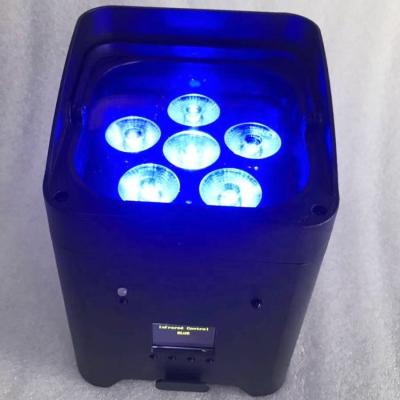 Cina Lampade a parità alimentate a batteria DMX 6*18w RGBWA+UV 6in1 Lampade a LED a controllo remoto wireless in vendita