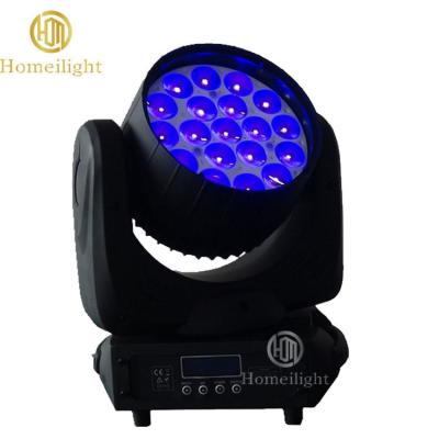 Cina Homei LED Stage Light 19x15w DMX512 Zoom Strobe Wash Moving Head per DJ Bar Disco Lighting in vendita