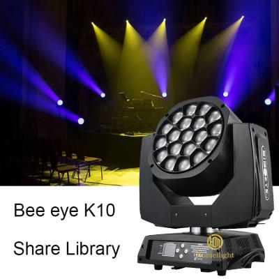 Cina 3200K-7500K LED Moving Head Wash Club DJ Bar Lights19Pcs Bee-Eye K10 Moving Head Bee Eyes in vendita