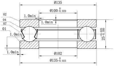 China MEGE  8120 M（51120） P5 Thrust  Ball Bearings for sale