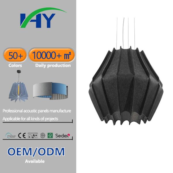 Quality Modern DIY Acoustic Ceiling Lights Eco Friendly PET Sound Absorbing Light Fixtures for sale