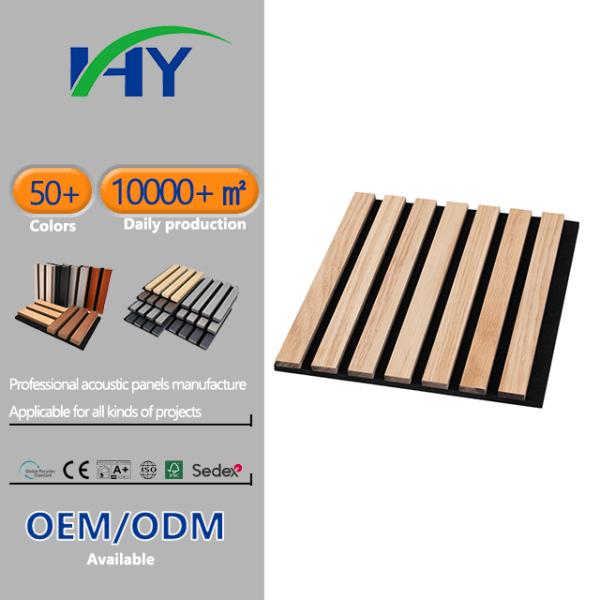 Quality 2400x600mm Flame Retradant Wood Slat Acoustic Panel For Home Decoration Studio for sale