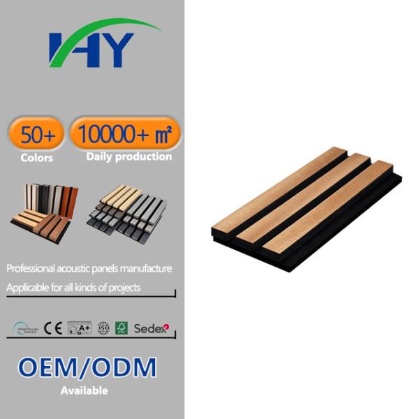 Quality Library Wall Decoration Wood Slat Acoustic Panel PET MDF Sound Absorption Panel for sale