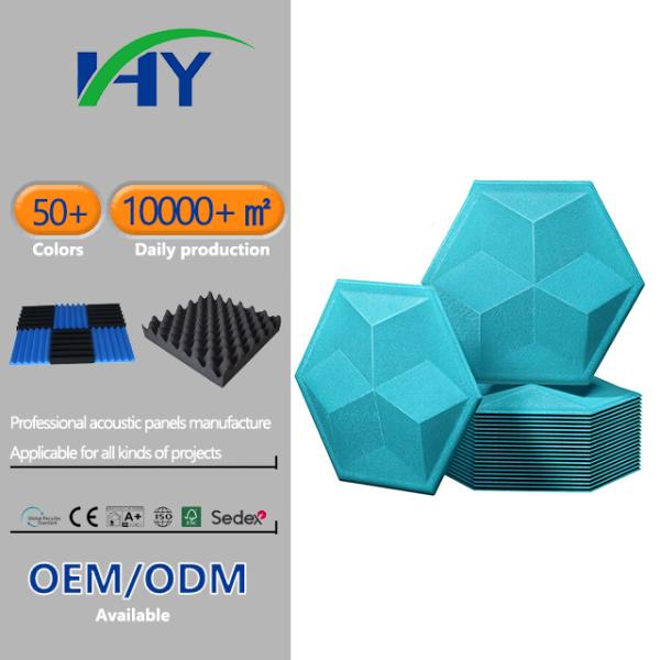 Quality Cyan Aesthetic Acoustic Foam 30x30cm Sound Absorption For Wall Renovation for sale