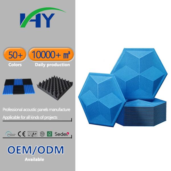 Quality Blue Home Acoustic Panel Foam For Decoration Flame Retardant for sale