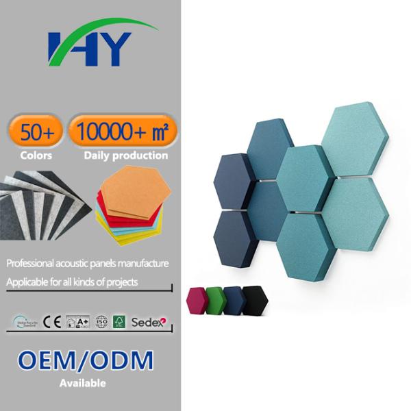 Quality Color Customized Hexagonal Acoustic Panels Flame Retardant For Home Renovation for sale