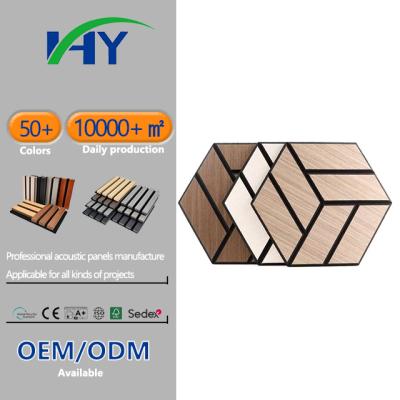 China Hexagon Customized Hexagon Acoustic Panels Wall Decoration Sound Absorption for sale
