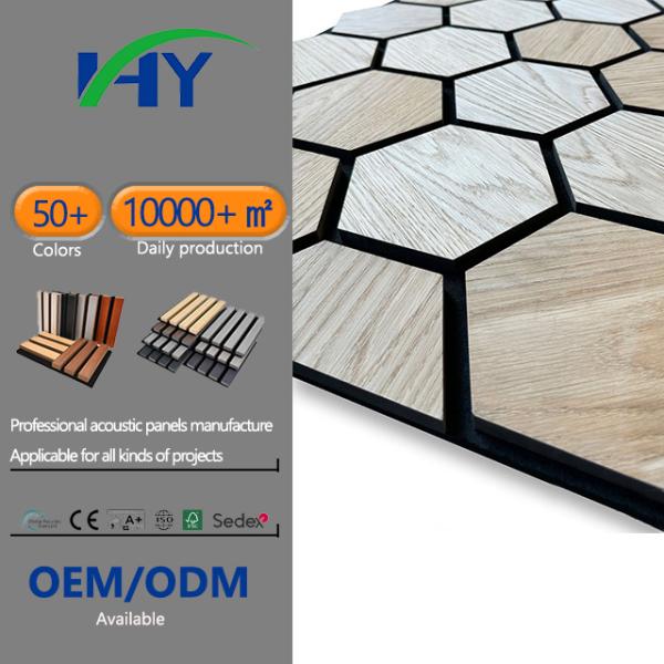Quality Modern Style Hexagon Wood Slat Acoustic Panel for Wall Decoration and Sound Absorption for sale