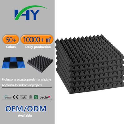 China Black Pyramidal Acoustic Foam for Music Studio Sound Absorption for sale