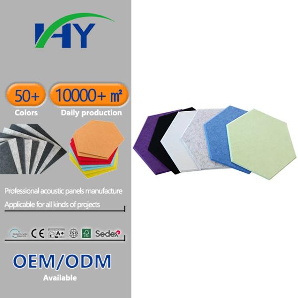 Quality Aesthetic PET Hexagon Acoustic Panels High Performance Sound Absorption Wall Decor for sale