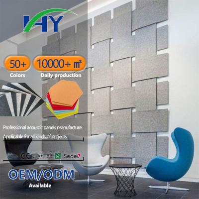 China Flame Retardant Acoustic Wall Panel With Custom PET And Sound Absorbing Core for sale