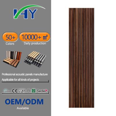 China Wood Slat Acoustic Panel With Pet Surface And Custom Design For Acoustic Control for sale
