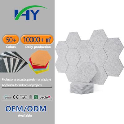 China Professional Grade Hexagon Acoustic Panels Noise Cancelling Flame Retardant PET Core for sale