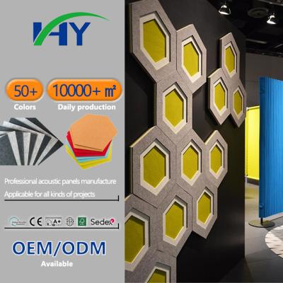 China Hexagon Acoustic Panels 3D Wall Panels Flame Retardant Customizable Sound Insulation for sale