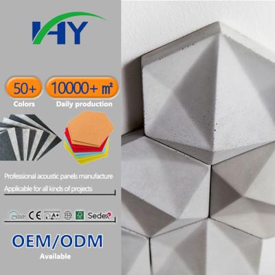 China Home Studio Hexagon Acoustic Panels Flame Retardant PET Sound Absorption Customizable for sale