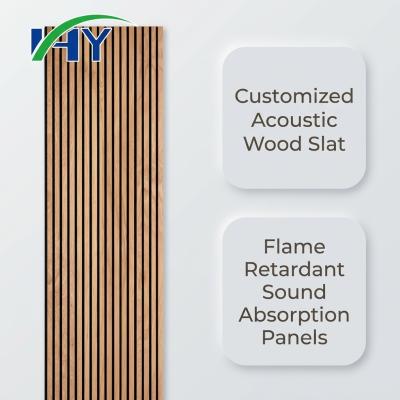 China Pet Based Wood Slat Acoustic Panel with Flame Retardant Function for sale