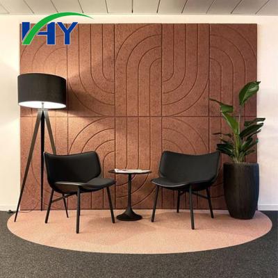 China Acoustic Panel Factory Direct PET Wood Slat Hexagon Manufacturing Process Showcase for sale