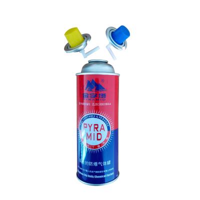 China Fuel Energy Empty Tinplate Safety Powerful Butane Gas Canister 220G for sale