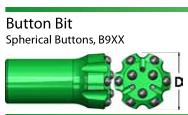 Drilling Tools Button Drill Bit Convex Face 76mm 64mm T38 Button Bit