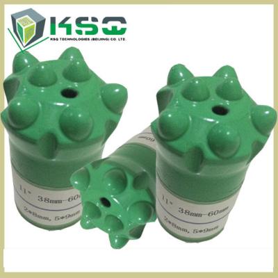 China Carbide Jack Hammer Long Skirt Taper Button Bit 34mm 7 Buttons ISO9001 Approved for sale