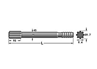 China HC 200 Mine Drilling Rig Parts Montabert Drill Shank Adapter for sale