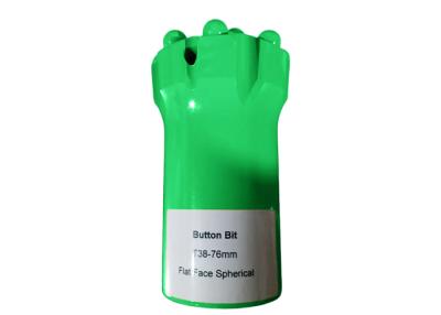 China T38 76mm Rock Drilling Tools Flat Face Standard Skirt Threaded Button Bit for sale
