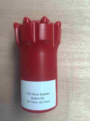 China T38 76mm Button Drill Bit Normal Body With Ballistic Carbide Inserts for sale