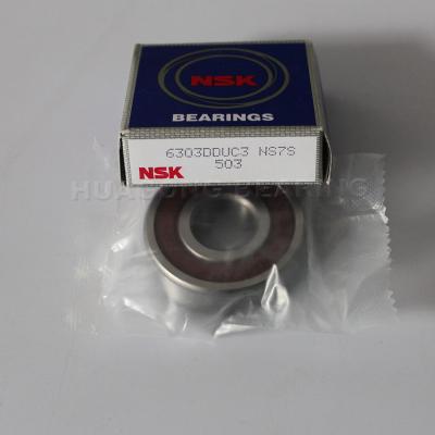 China High precision low noise NSK deep groove ball bearing 6303DDU 17*47*14mm for sale