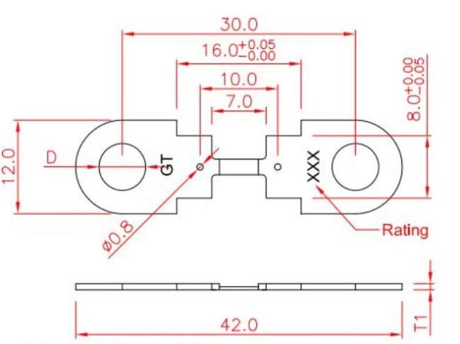 40A 50A 60A 100A 120A 150A Stud Mount Type Bolt-On Automotive Car Flat ANF Strip ANS Bare 80 Amp Auto Fuse 0