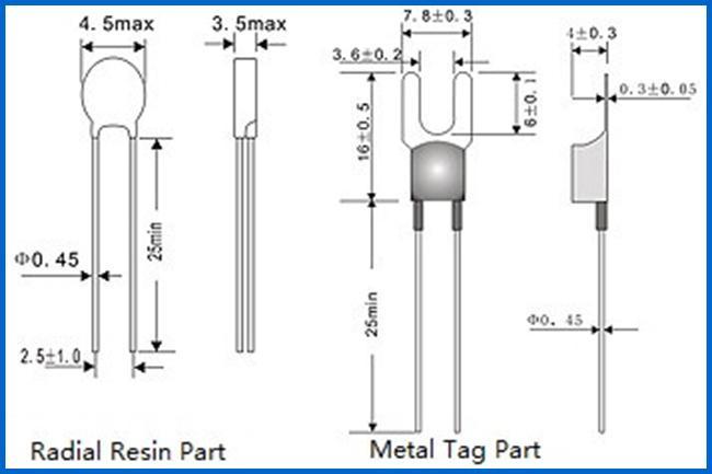 Bead Metal Lug Ceramic PTC Thermistors Limit Temperature Sensor MZ6 For Temperature Protection 1