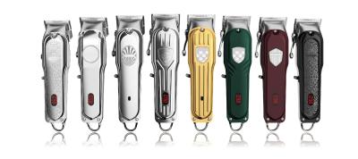 China Metal Professional Hair Clipper Electrical Rechargeable Plug And Play 2000mAh Lithium Battery LED Display For Salon for sale
