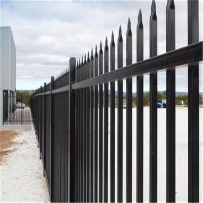 China Ornamental Power Coated Black Metal Fence Steel Picket Fence Panel Picket Fence for Garden for sale