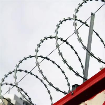 China Premium SUS304 Stainless Steel 2.2mm Wire 18mm Blade BTO-22 Razor Barbed Wire for High Security for sale