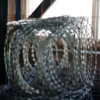 China Custom Size PVC Coated BTO-22 Razor Wire for High-Security Industrial Fencing for sale