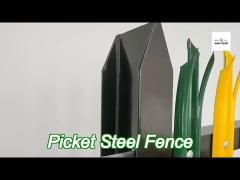 black outdoor metal picket steel fence 6ft x 8ft wrought iron garden fence