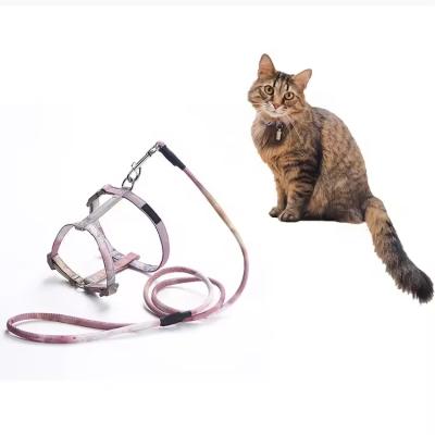 China Dog Collar Harness And Leash Set Reflective Adjustable Cat Harness And Leash Set for sale