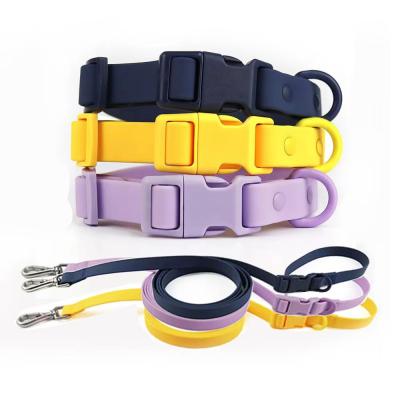 China Custom Logo Pet Collar PVC Dog Collar And Leash Set Waterproof for sale