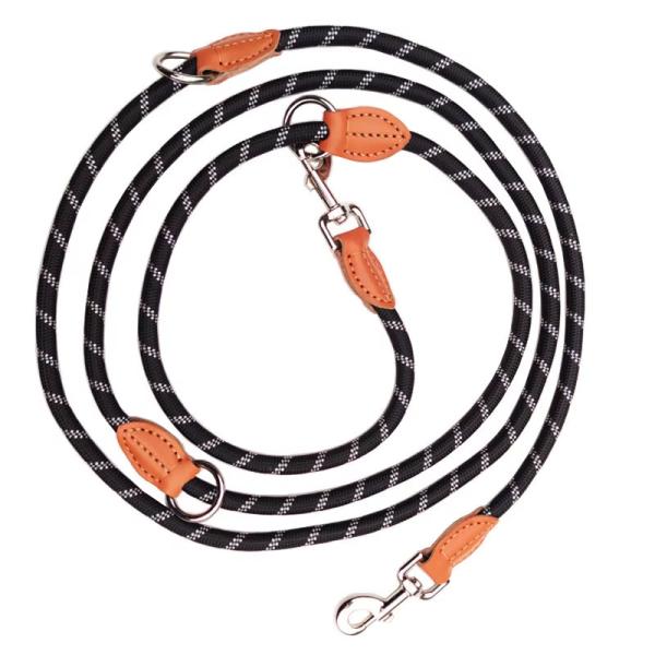 Quality Reflective Heavy Duty Nylon Dog Leash Hands Free Nylon Pet Leashes Solid With for sale