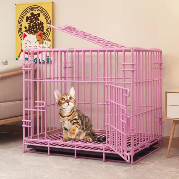 Quality Quadrate Dog Cat Cages Bottomless Stainless Steel Dog Cages Breathable for sale